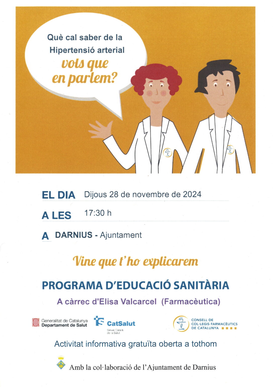 Xerrada - Què cal saber de la hipertensió arterial? - Web Oficial de l ...